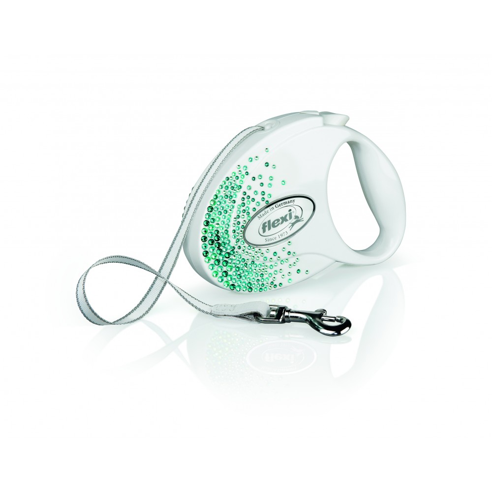 Flexi Glam Splash Ocean Поводок-рулетка для собак, ленточный, белый (М ...