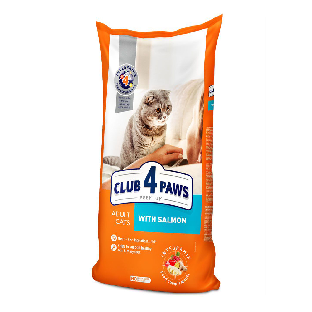 Club 4 Paws Quru yem, yetkin pişiklər üçün, qızılbalıq ilə (kq) | Biopet.az